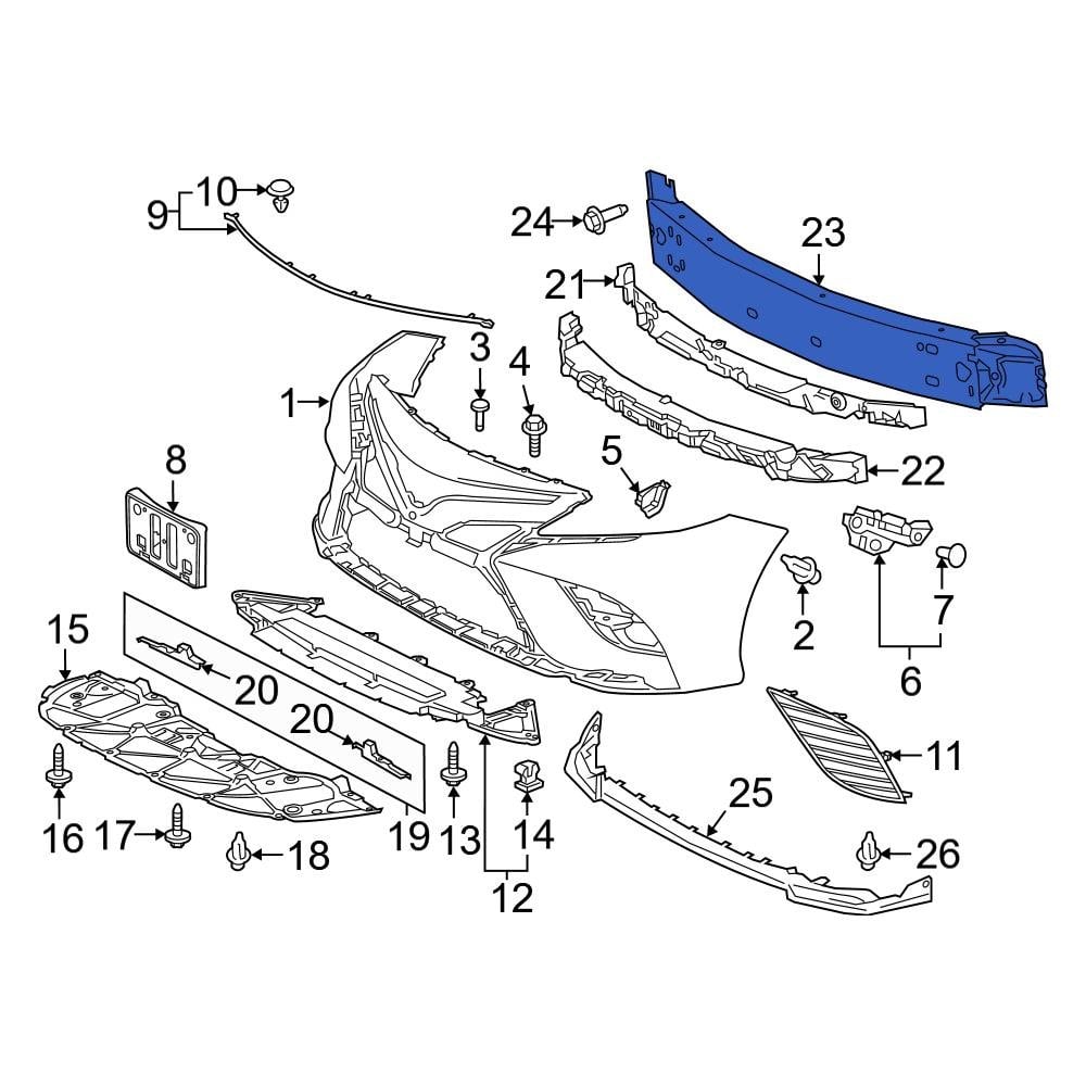 Toyota OE 5202106160 - Front Bumper Impact Bar