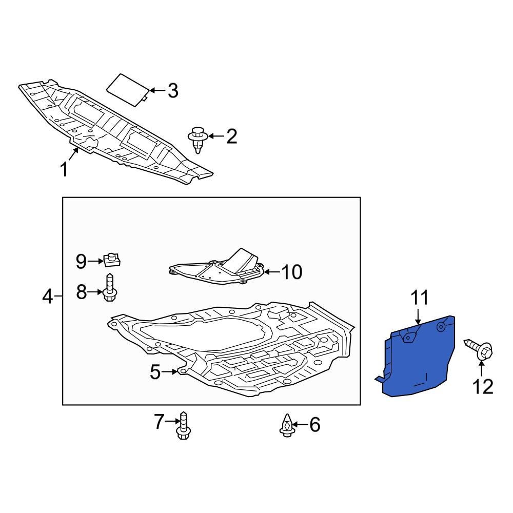 Toyota OE 5373706130 - Front Left Radiator Support Splash Shield