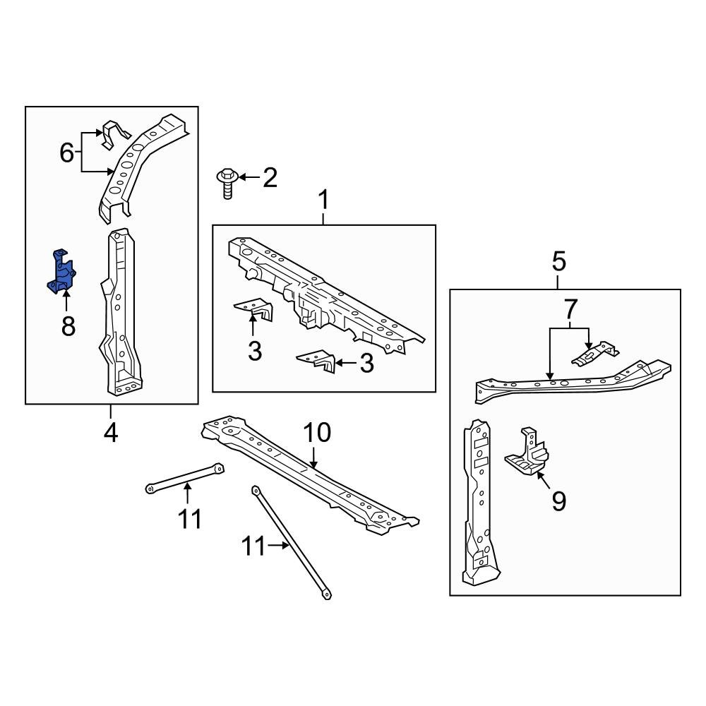 Toyota OE 5214106170 - Right Radiator Support Side Panel Bracket