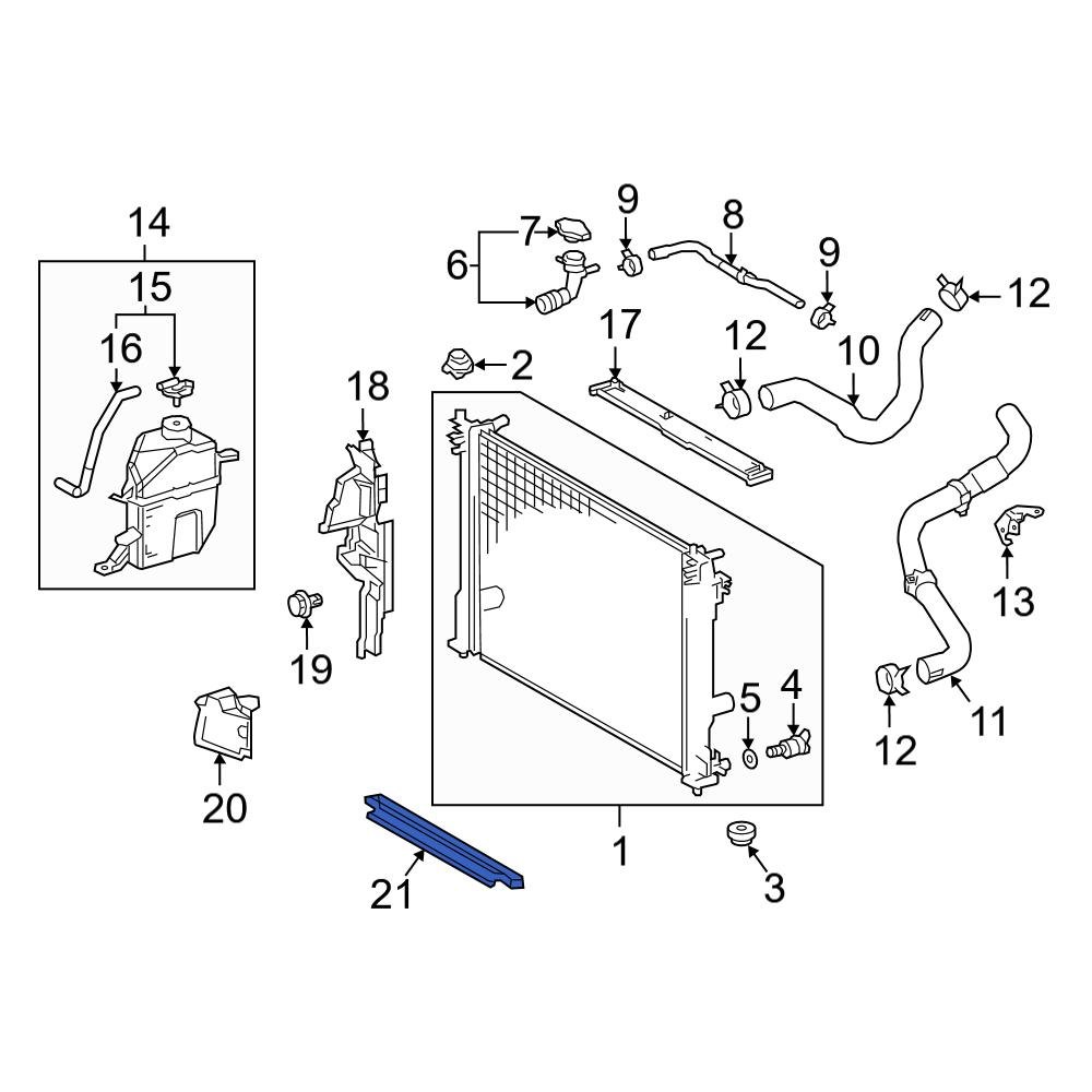 Toyota OE 16592F0010 - Front Lower Radiator Support Air Deflector