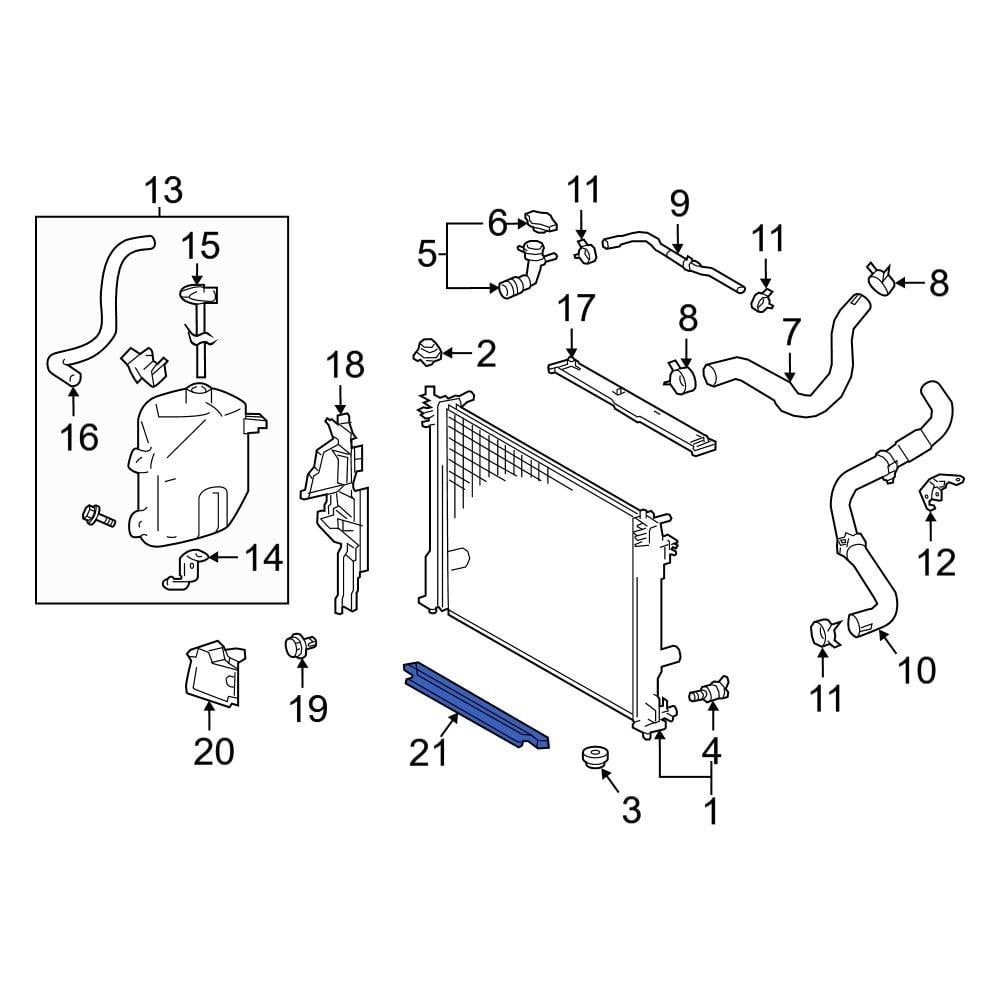Toyota OE 16592F0080 - Front Lower Radiator Support Air Deflector