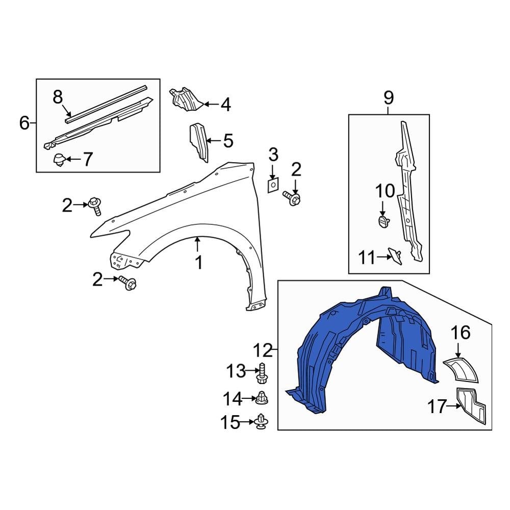 Toyota OE 5380506211 - Front Right Fender Splash Shield