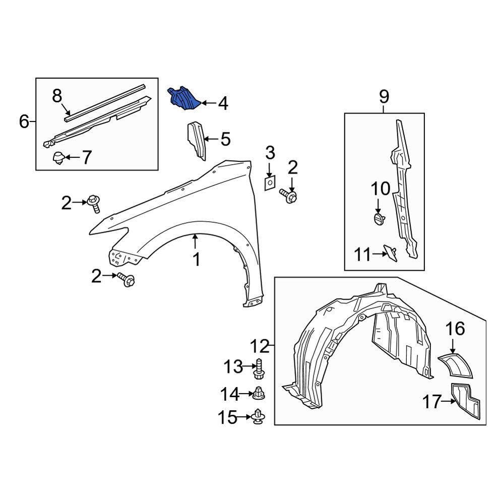 Toyota OE 5374806060 - Front Left Fender Closing Plate