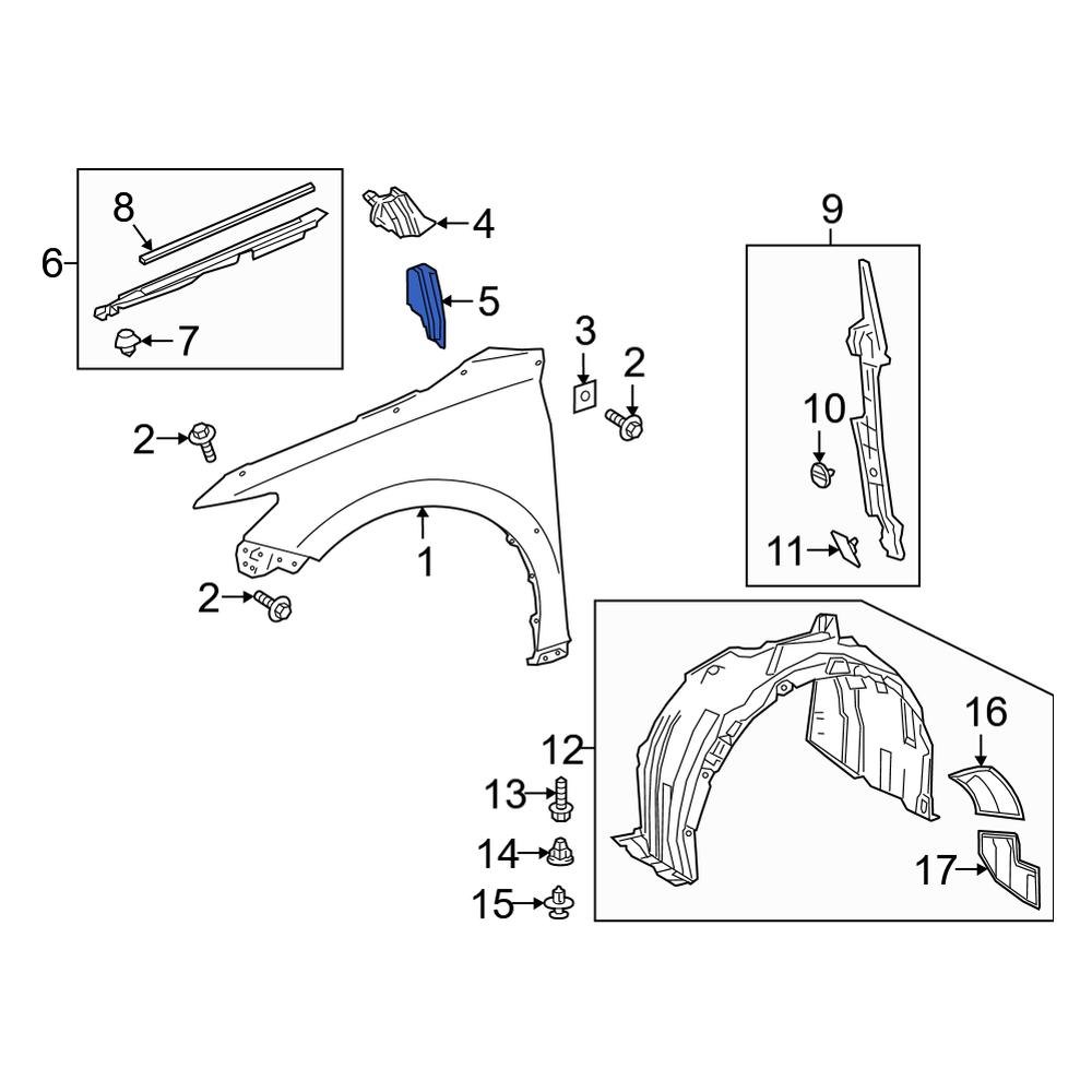 Toyota OE 5388906100 - Front Left Fender Insulator