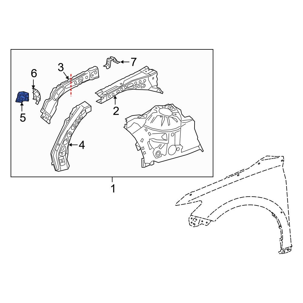 Toyota OE 5383606140 - Front Left Fender Bracket