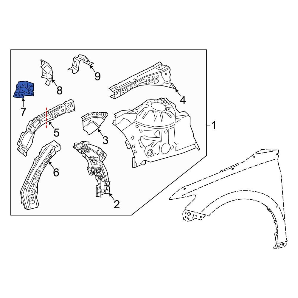 Toyota OE 5383606140 - Front Left Fender Bracket