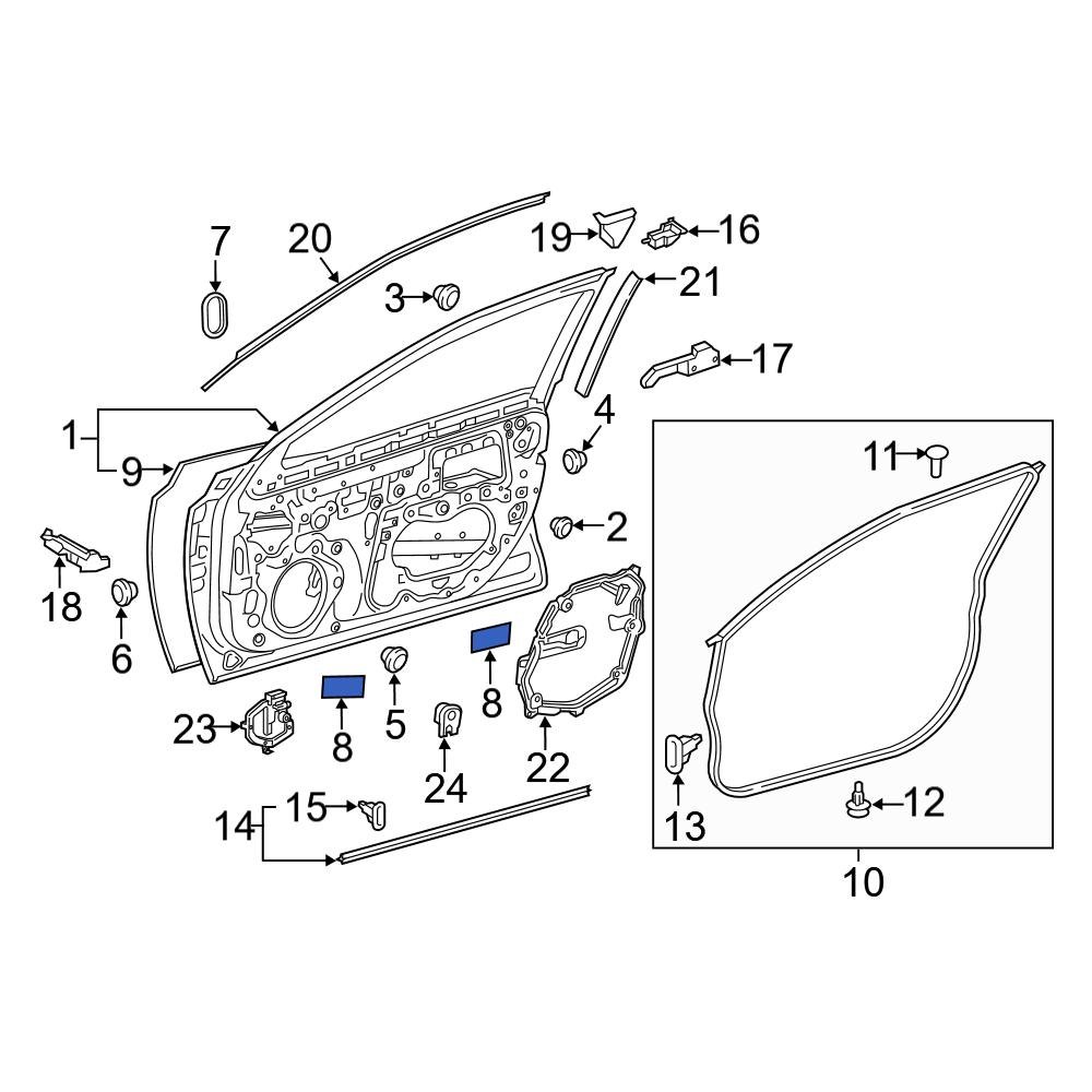 Toyota OE 67811AA040 - Front Door Panel Insulation
