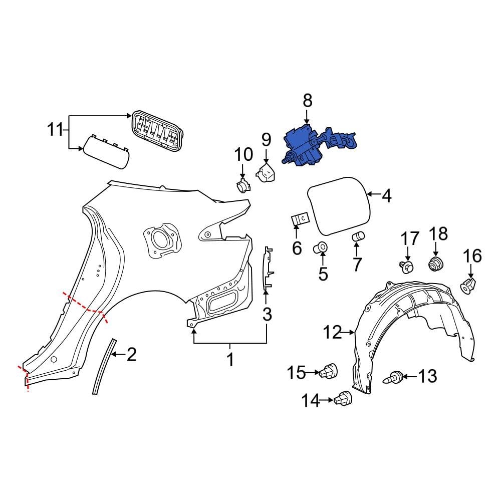 Toyota OE 7703006020 - Rear Fuel Door Latch