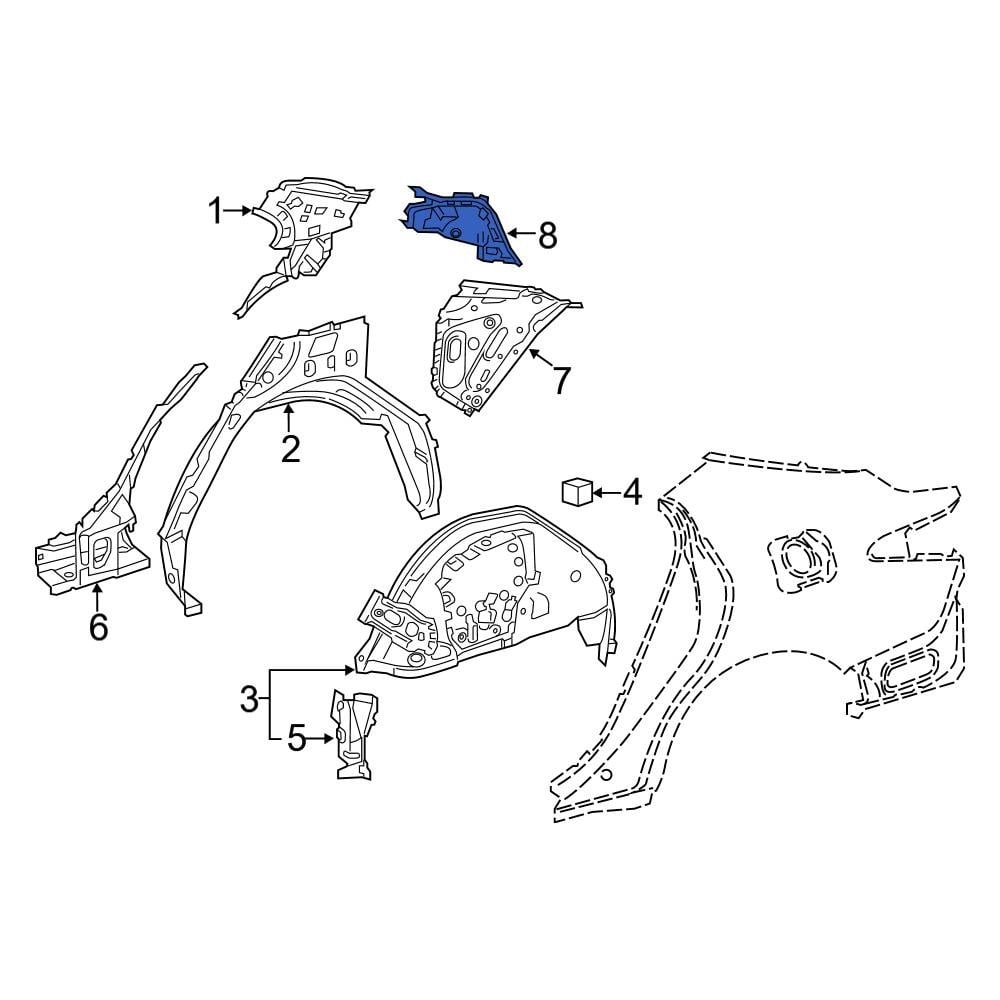 Toyota OE 6169806909 - Rear Left Tail Light Pocket
