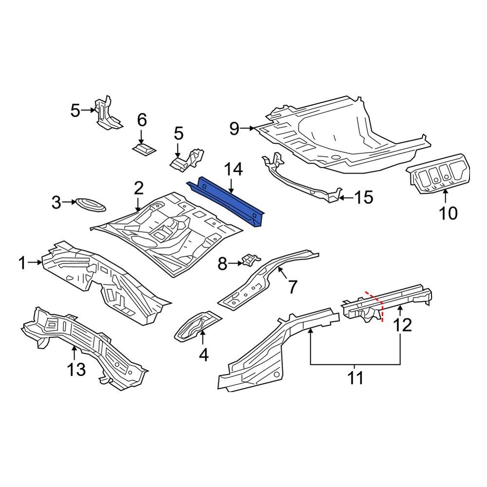 Toyota OE 5704406060 - Front Left Floor Pan Crossmember