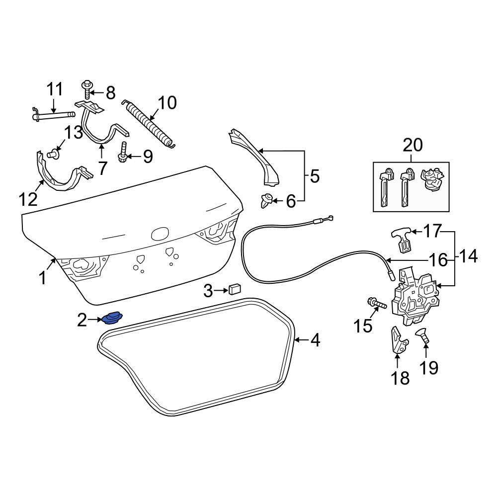 Toyota OE 6445906040 - Rear Deck Lid Stop Buffer