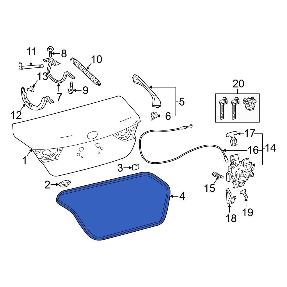 Toyota OE 6446106220 - Rear Deck Lid Seal