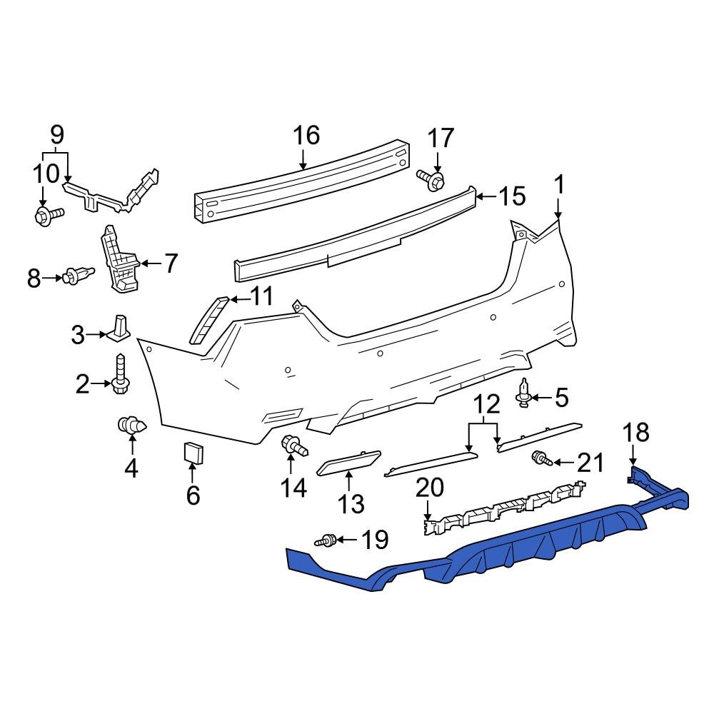 Toyota OE 521590X915 - Rear Bumper Cover
