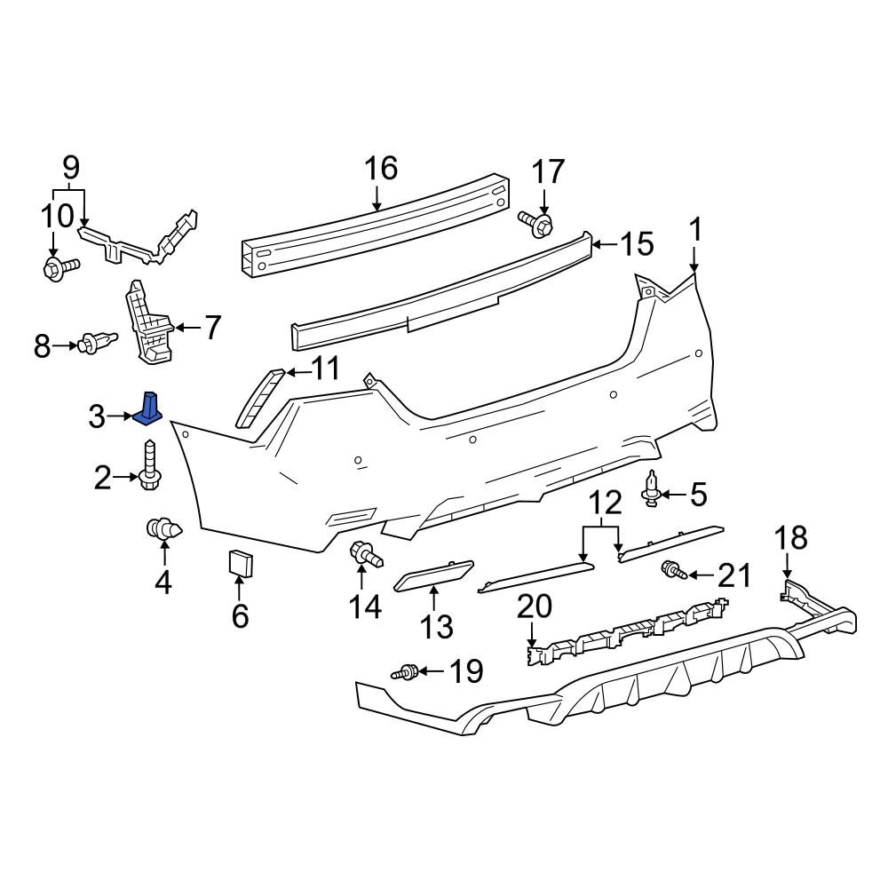 Toyota OE 5219753040 - Rear Right Outer Bumper Cover Bracket