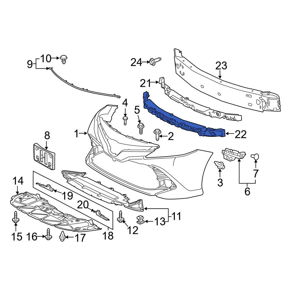 Toyota OE 5261106570 - Front Lower Bumper Impact Absorber
