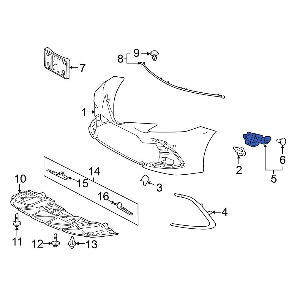 Toyota OE 5253506210 - Front Right Bumper Guide