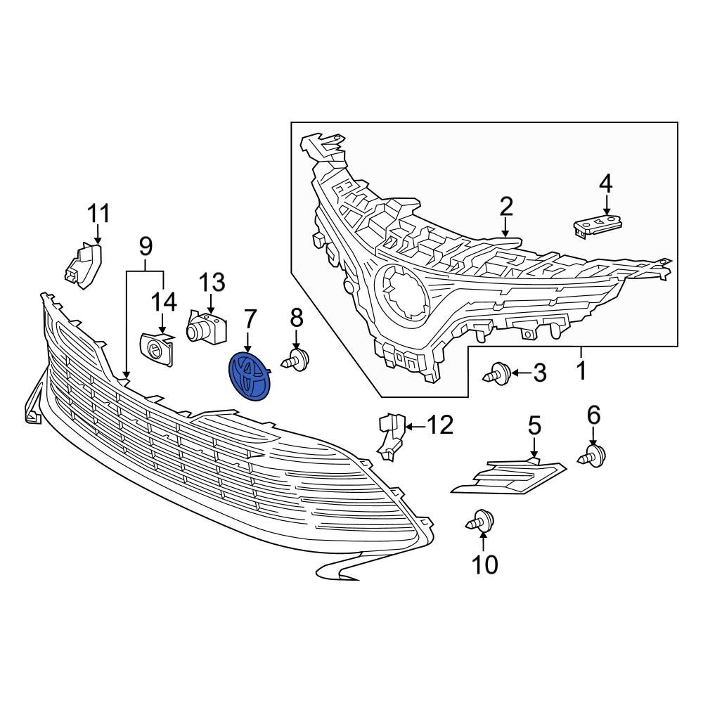Toyota OE 531410R120 - Front Grille Emblem