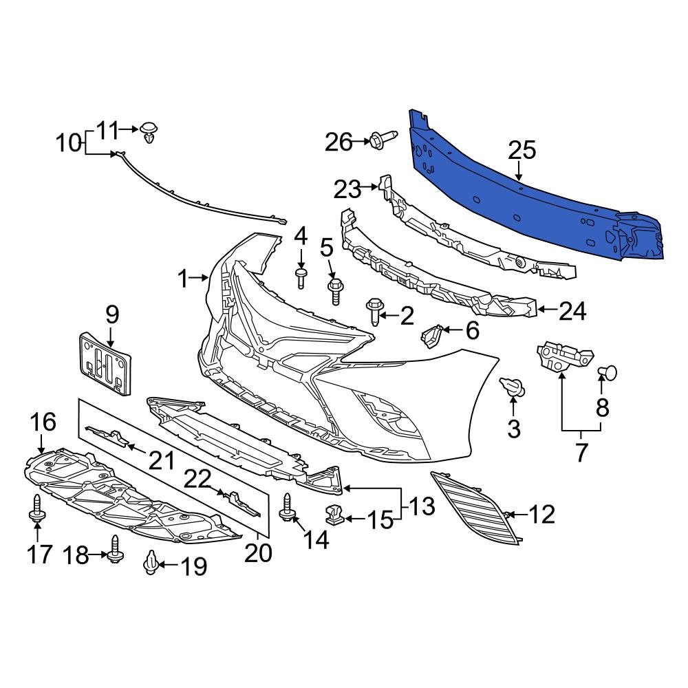 Toyota OE 5202106160 - Front Bumper Impact Bar