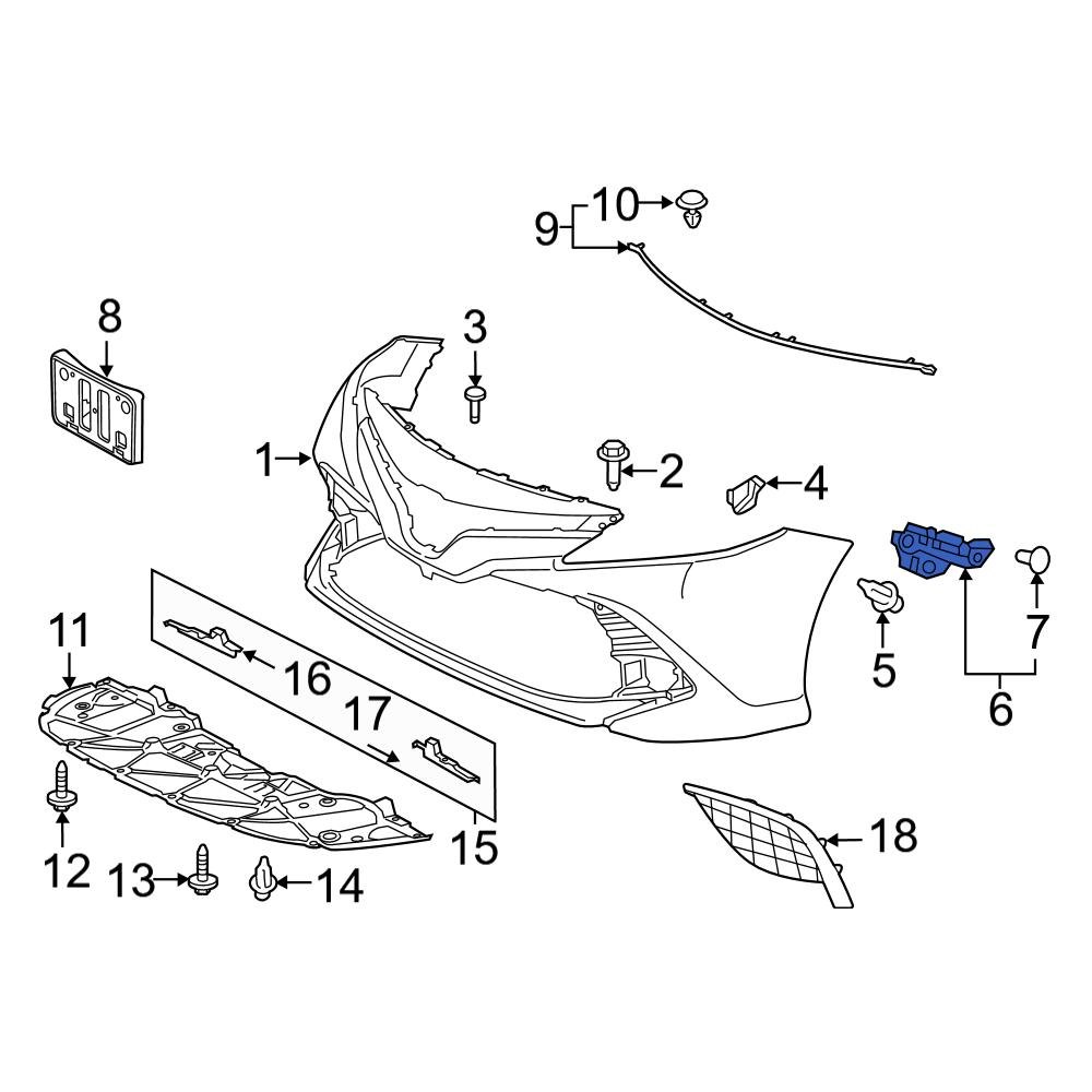 Toyota OE 5253506210 - Front Right Bumper Guide