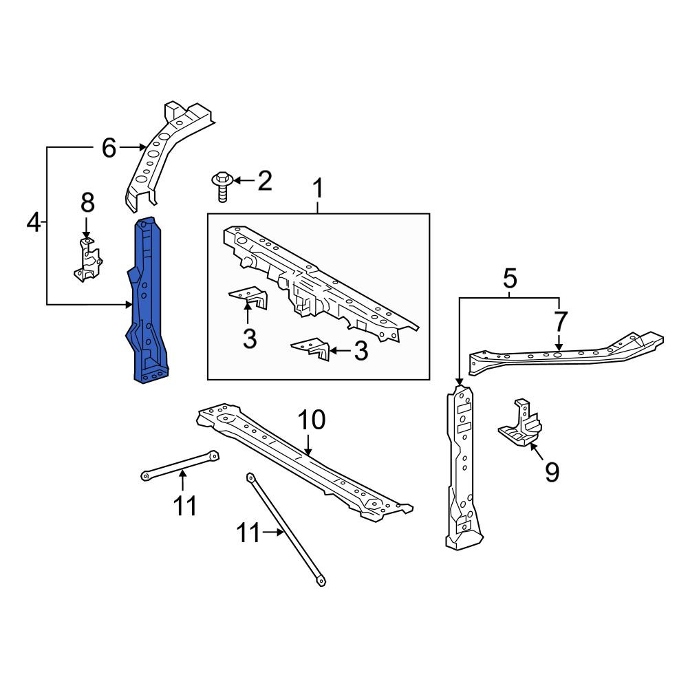 Toyota OE 5320206231 - Front Right Radiator Support Side Panel
