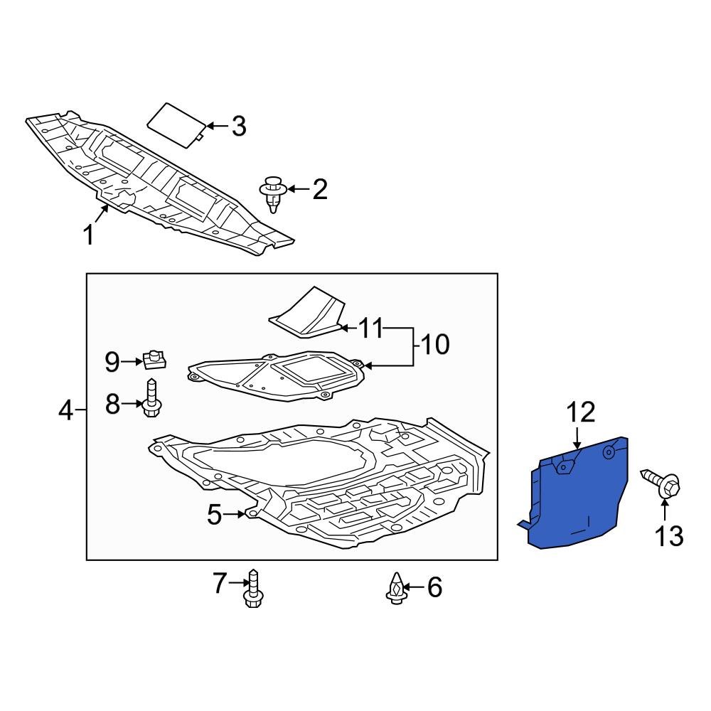 Toyota OE 5816506040 - Front Right Floor Pan Splash Shield