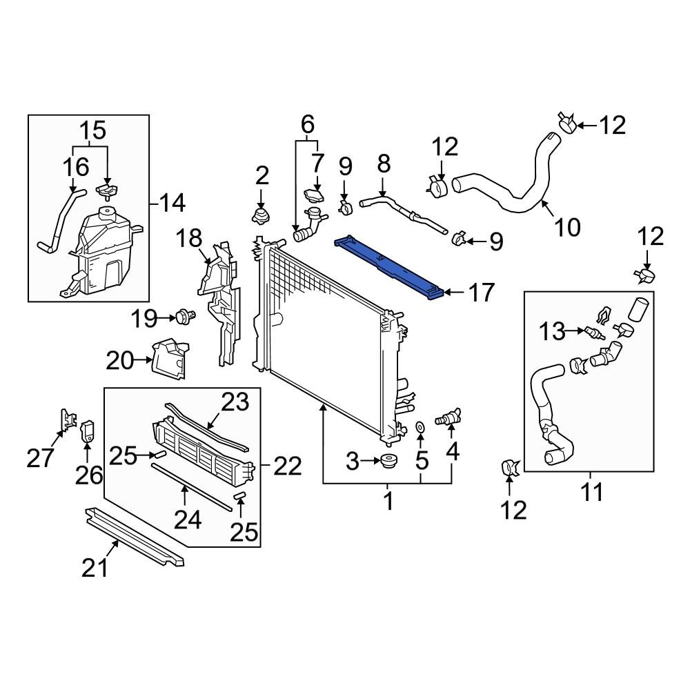 Toyota OE 16594F0010 - Front Upper Radiator Support Air Deflector