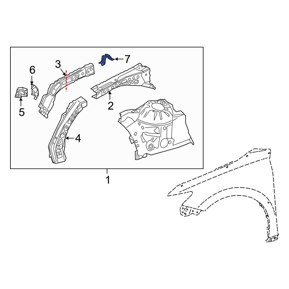 Toyota OE 5374806060 - Front Left Fender Closing Plate