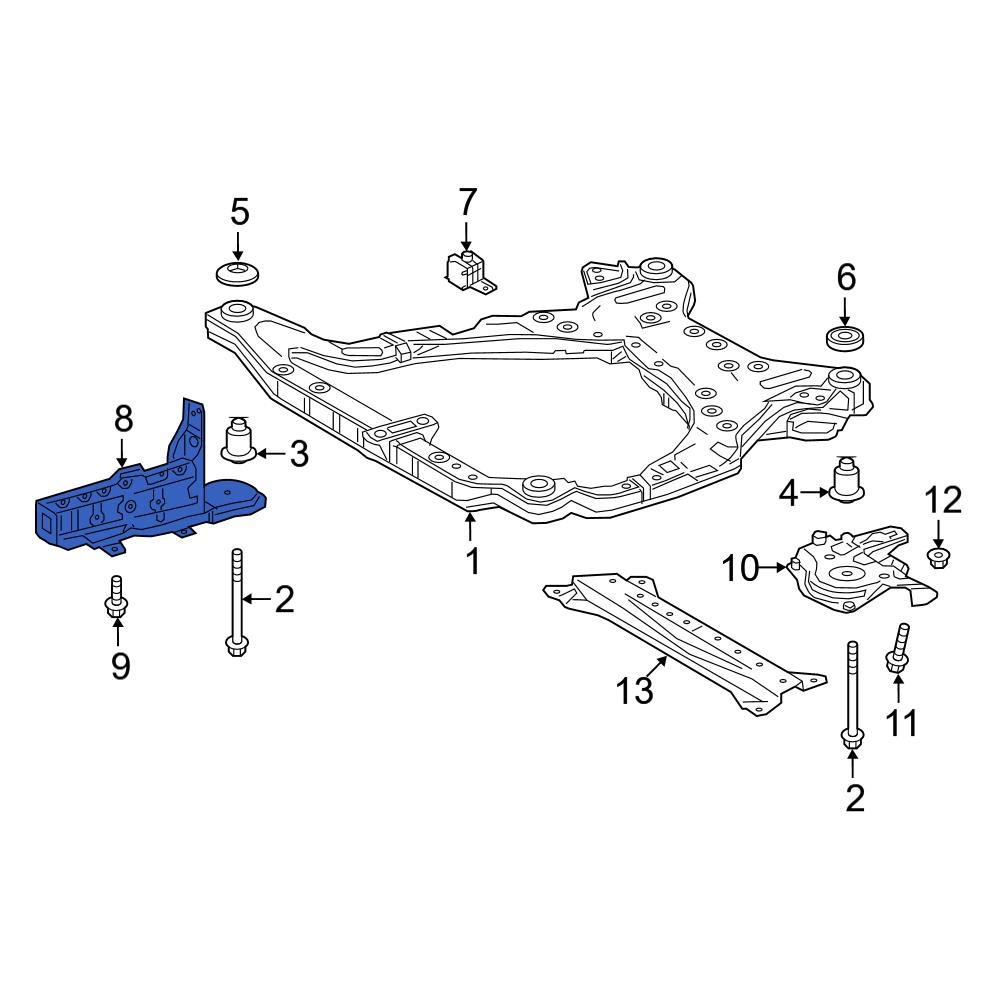 Toyota OE 5210306010 - Front Left Suspension Crossmember Reinforcement