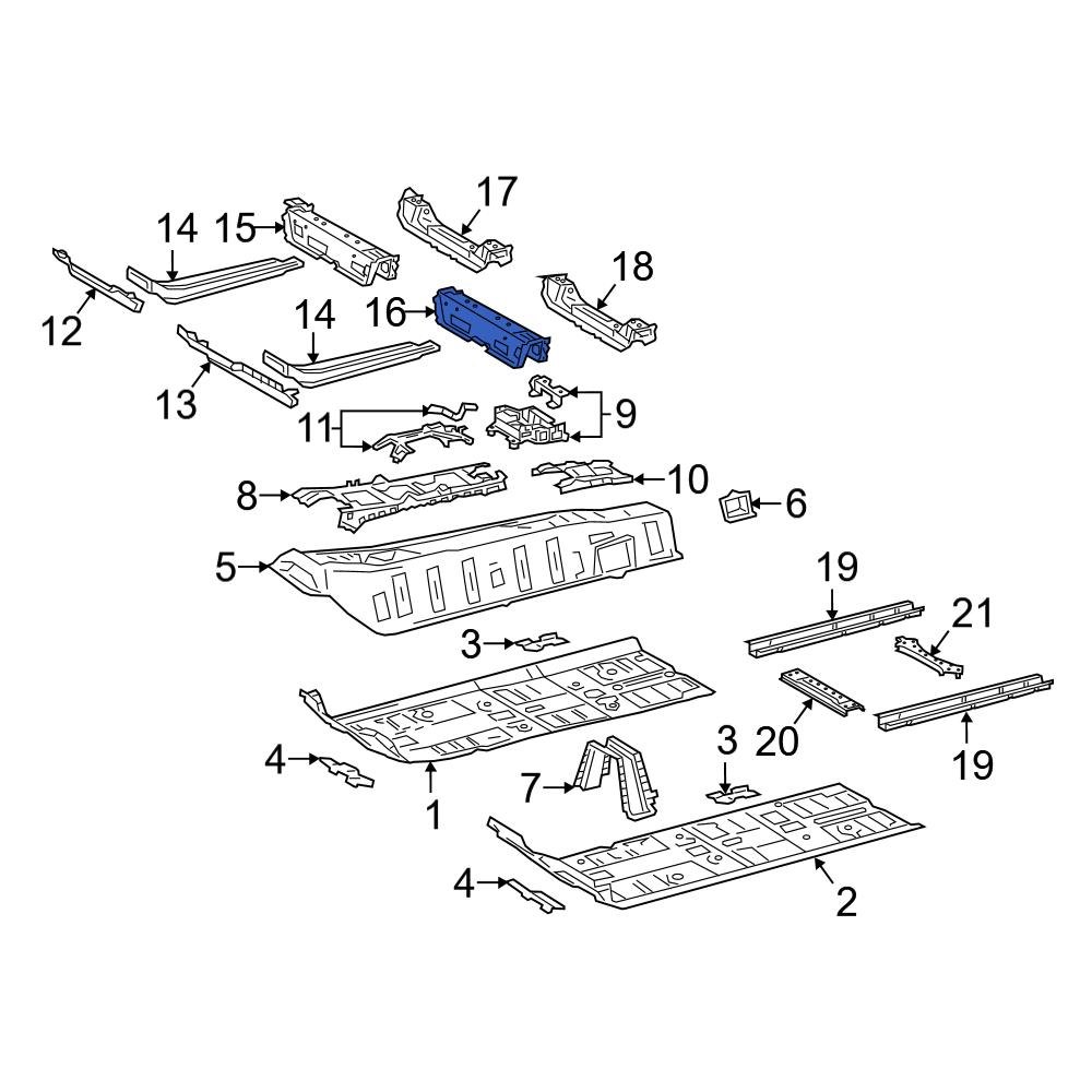 Toyota OE 5704406060 - Front Left Floor Pan Crossmember