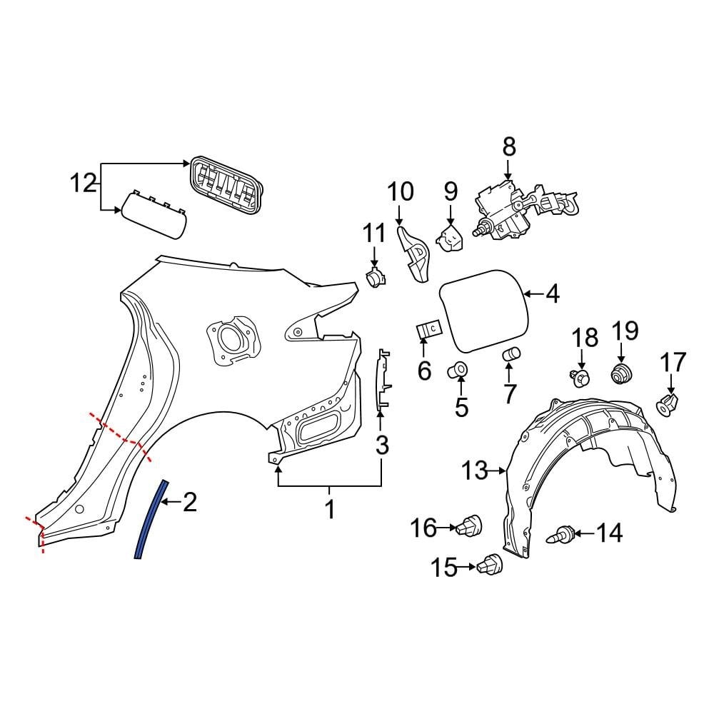 Toyota OE 5874706130 - Rear Right Quarter Panel Insulator