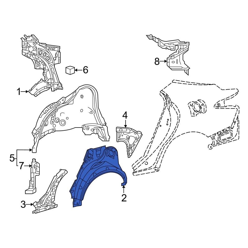 Toyota OE 6163106200 - Rear Right Outer Wheel Housing Side Panel