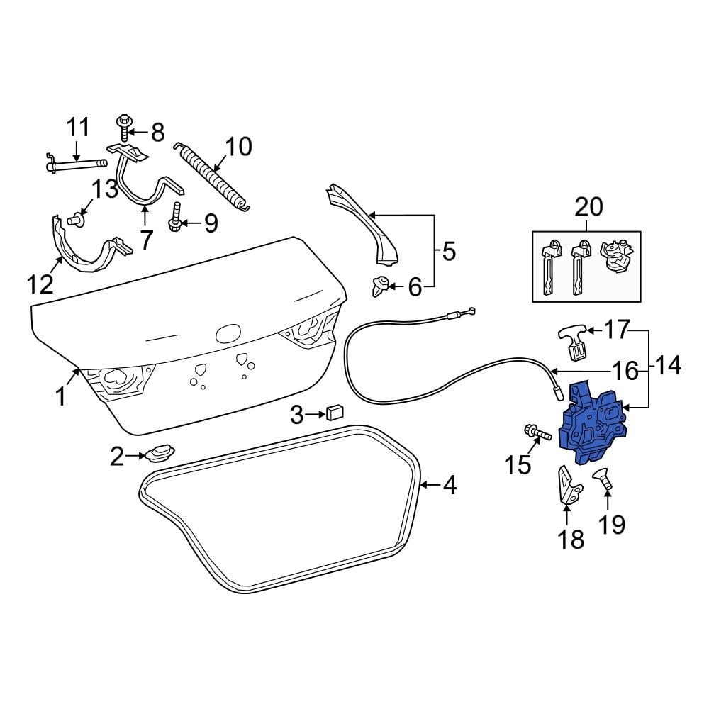 Toyota OE 6460006070 - Rear Deck Lid Latch