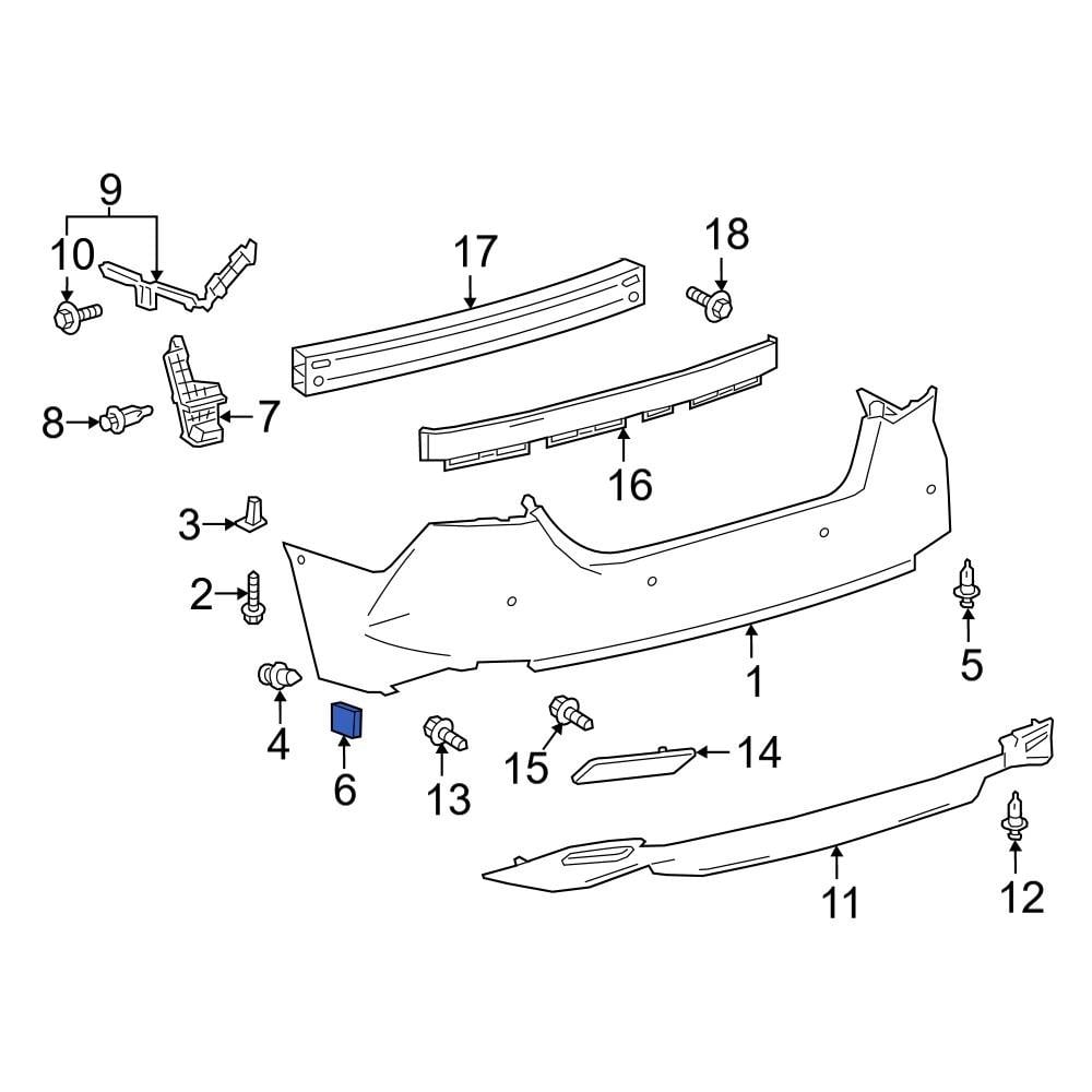 Toyota OE 5385206140 - Left Bumper Cover Insulator