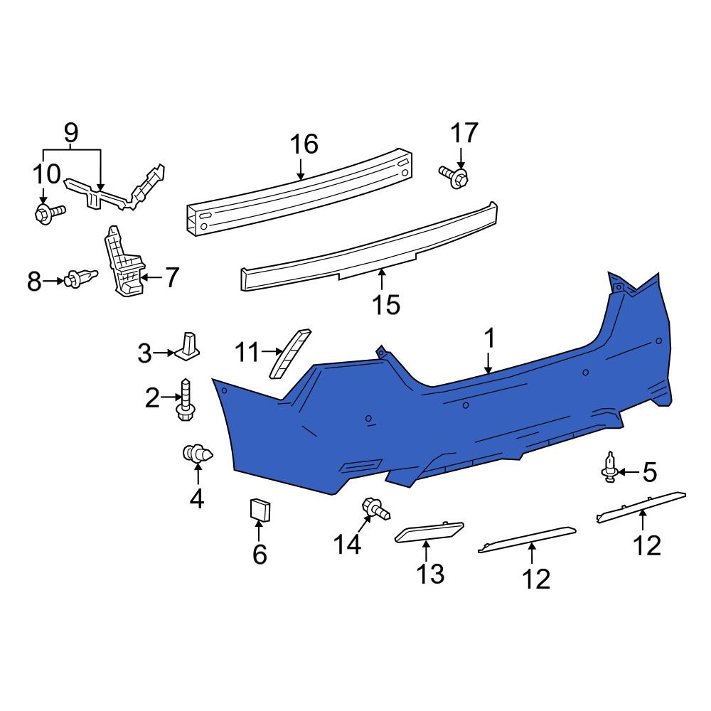 Toyota OE 521590X915 - Rear Bumper Cover