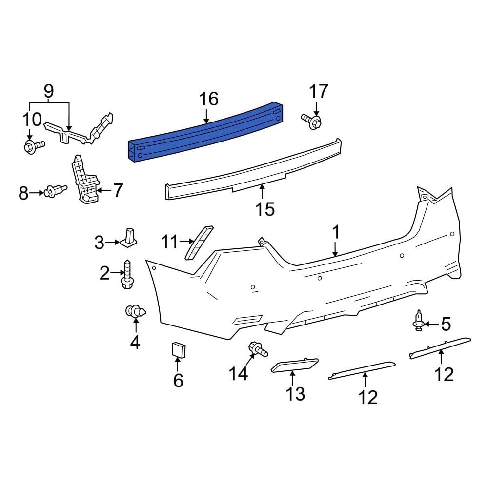 Toyota OE 5217106170 - Rear Bumper Impact Bar