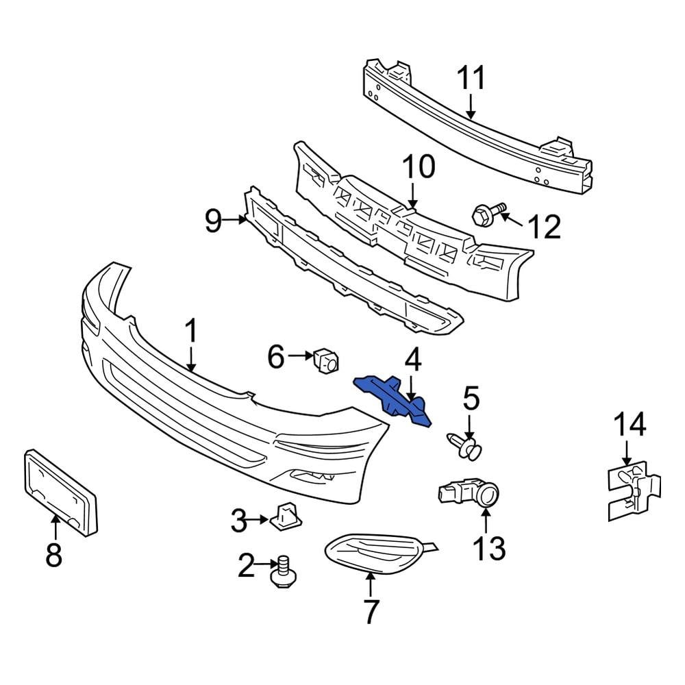Toyota OE 52116AE010 - Front Left Bumper Cover Support Rail