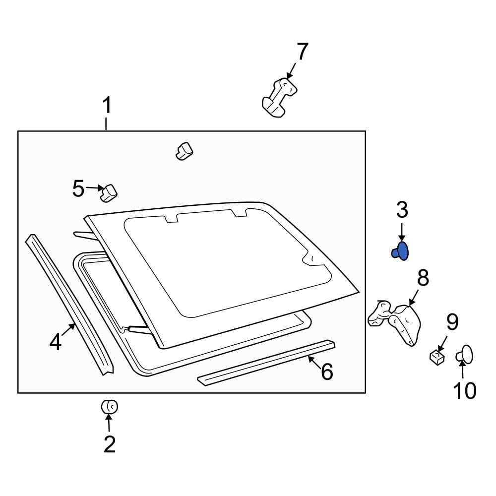 Toyota OE 62735AE010 - Quarter Panel Glass Clip