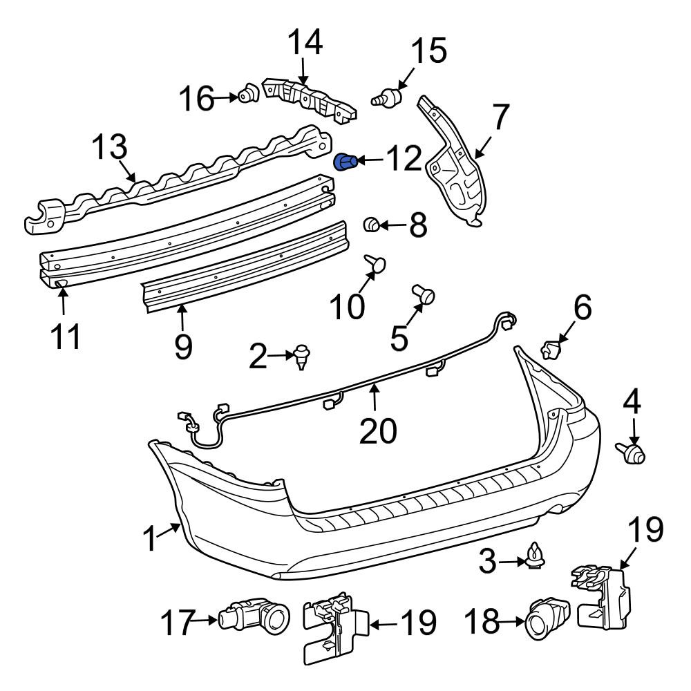 Toyota OE 90178A0086 - Bumper Cover Reinforcement Nut