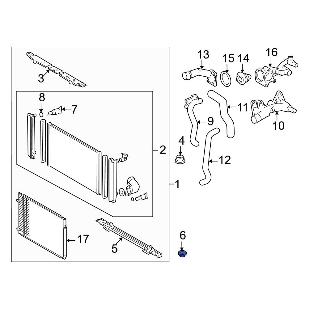 Toyota OE 165350A090 - Lower Radiator Insulator