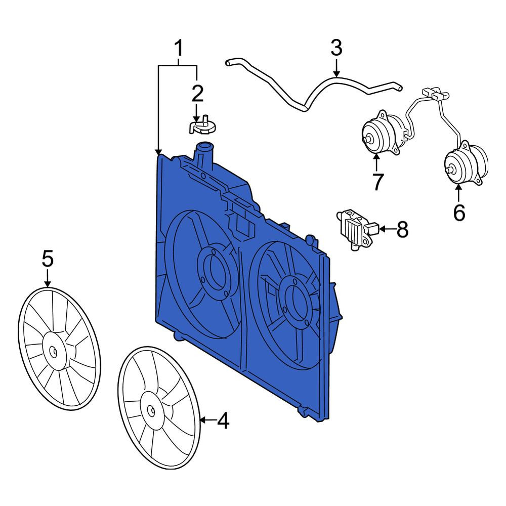 Toyota OE 167110P120 - Front Engine Cooling Fan Shroud