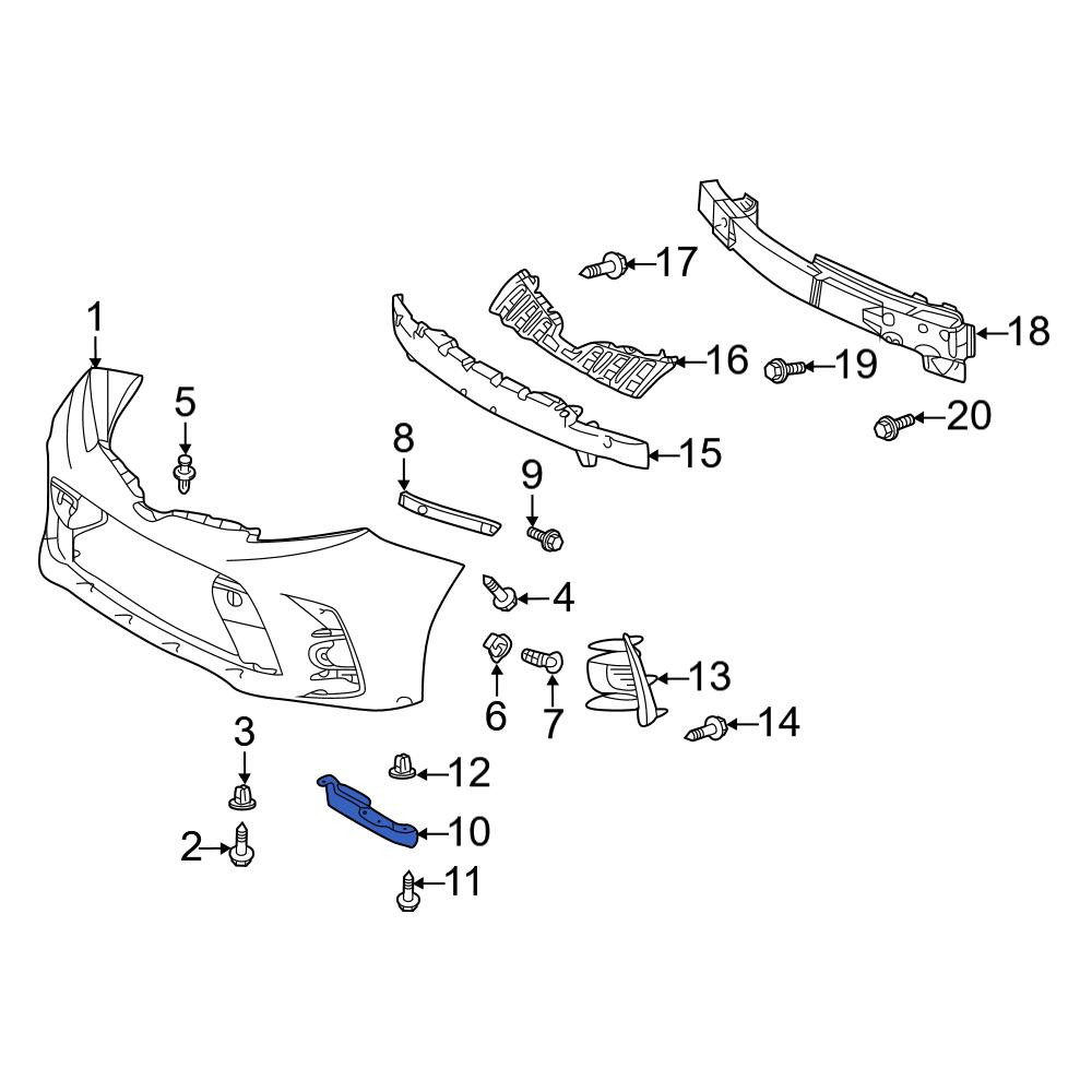 Toyota OE 5385208011 - Front Left Bumper Cover Reinforcement