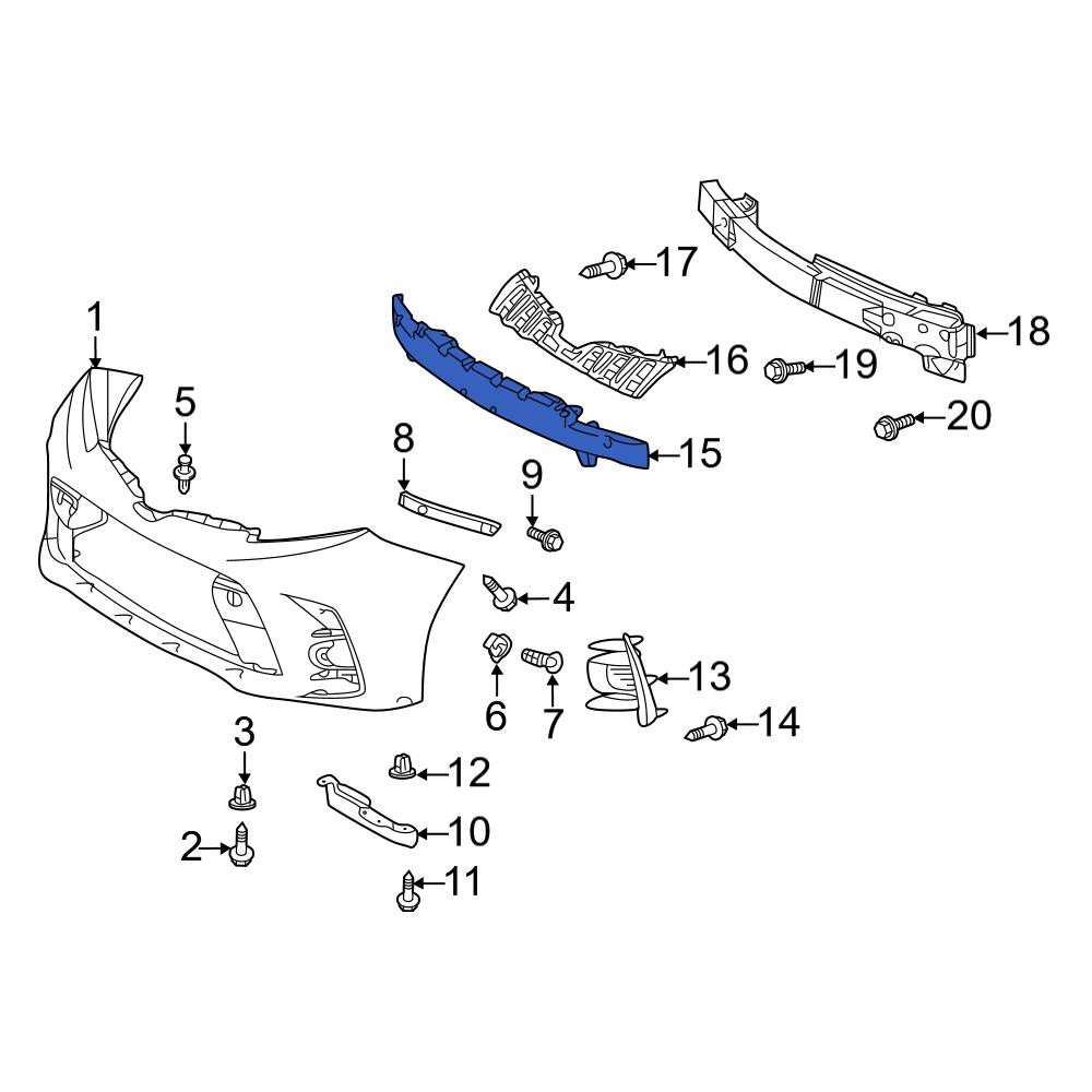 Toyota OE 5261108070 - Front Bumper Cover Reinforcement