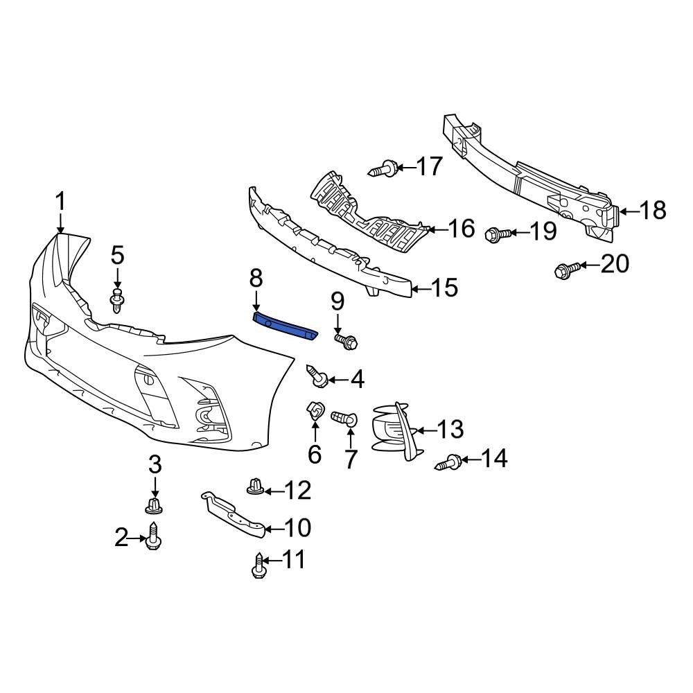 Toyota OE 5211508020 - Front Right Bumper Cover Support Rail