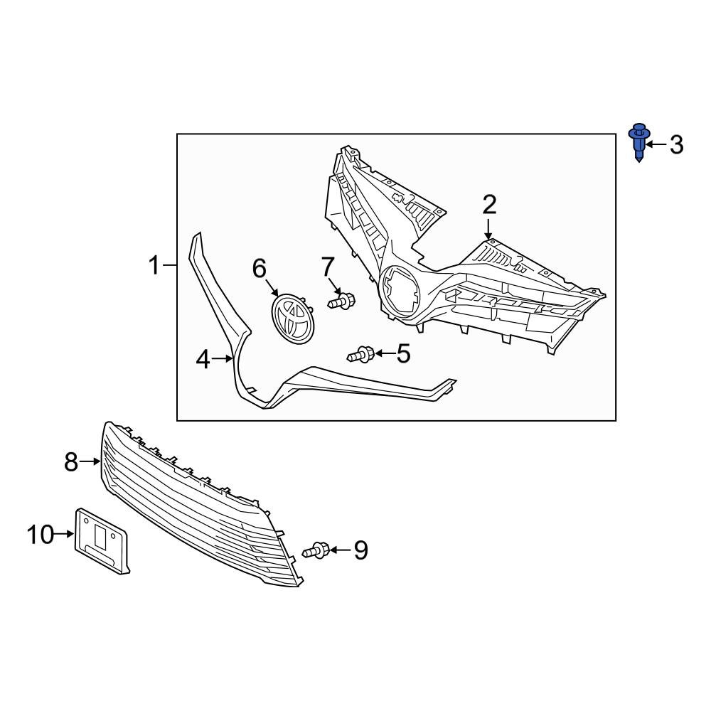 Toyota OE 5216102020 - Bumper Cover Retainer