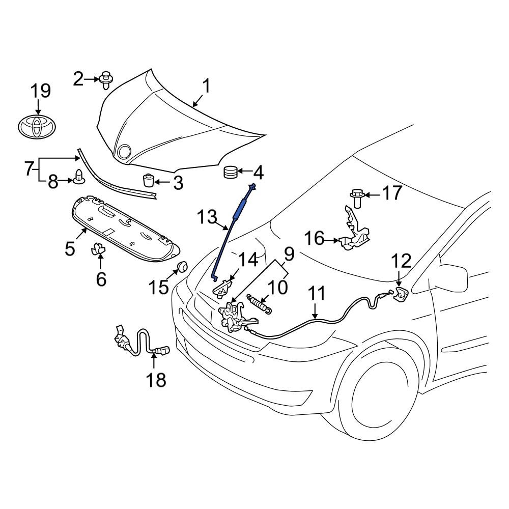 Toyota OE 5344008021 - Front Hood & Trunk Prop Rod