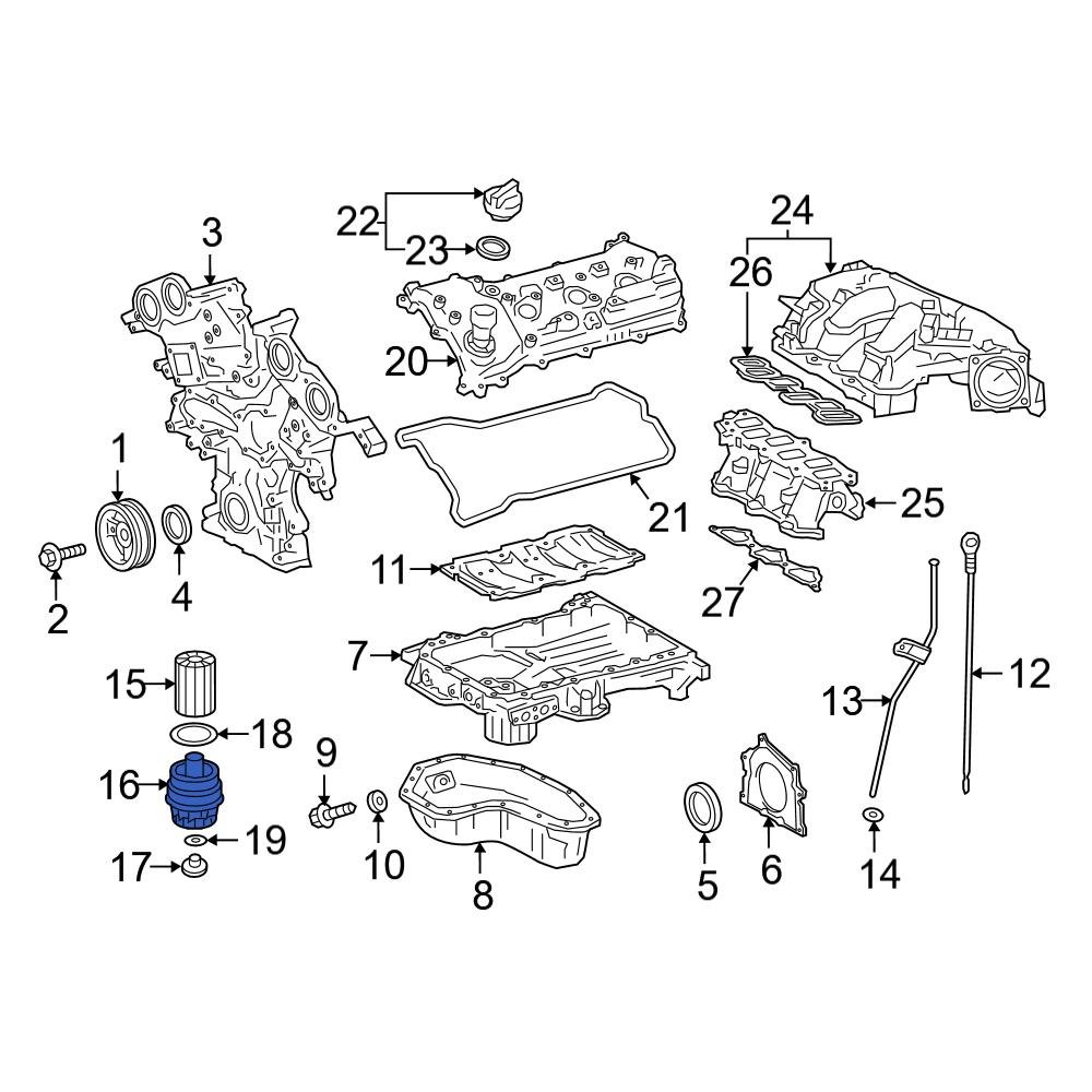 Toyota OE 1562036020 - Engine Oil Filter Housing Cover