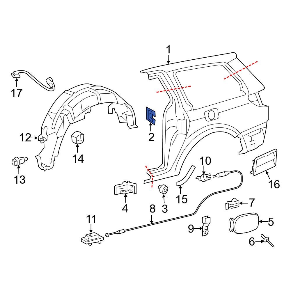 Toyota OE 613150E070 - Lower Body C-Pillar Reinforcement Bracket