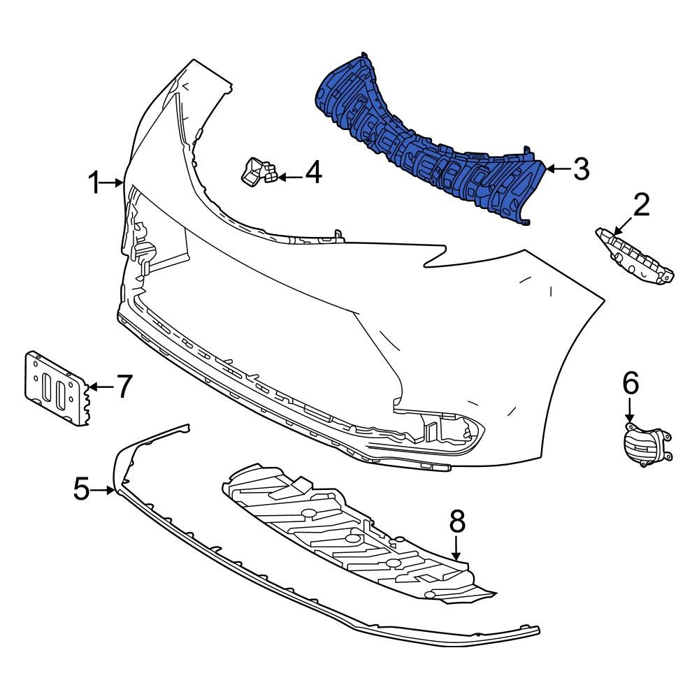 Toyota OE 5252108010 - Front Upper Bumper Cover Support Rail