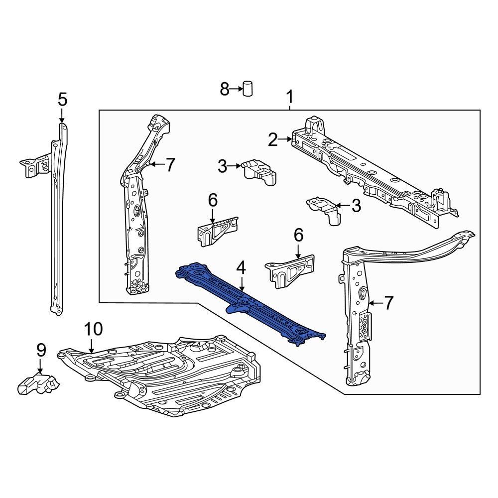 Toyota OE 571040E070 - Front Lower Radiator Support Tie Bar
