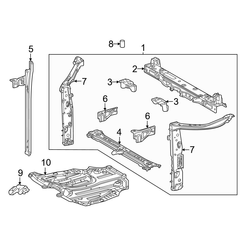 Toyota OE 5321008900 - Front Radiator Support Panel